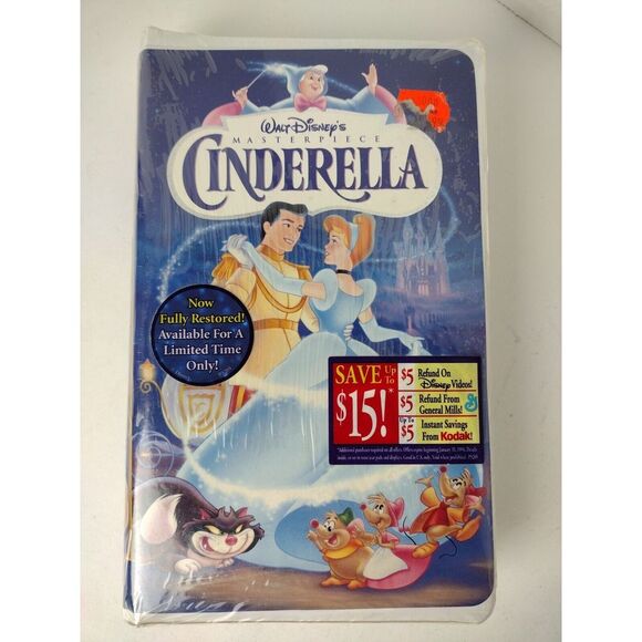VHS VINTAGE | Media | Cinderella 995 Vhs 5265 Clamshell Factory Sealed ...